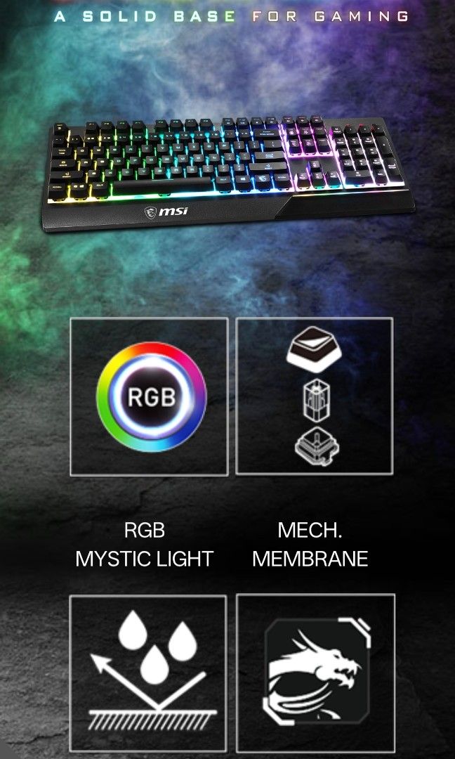 MSI Vigor GK30 Gaming Keyboard RGB Mechanical Membrane, Computers ...