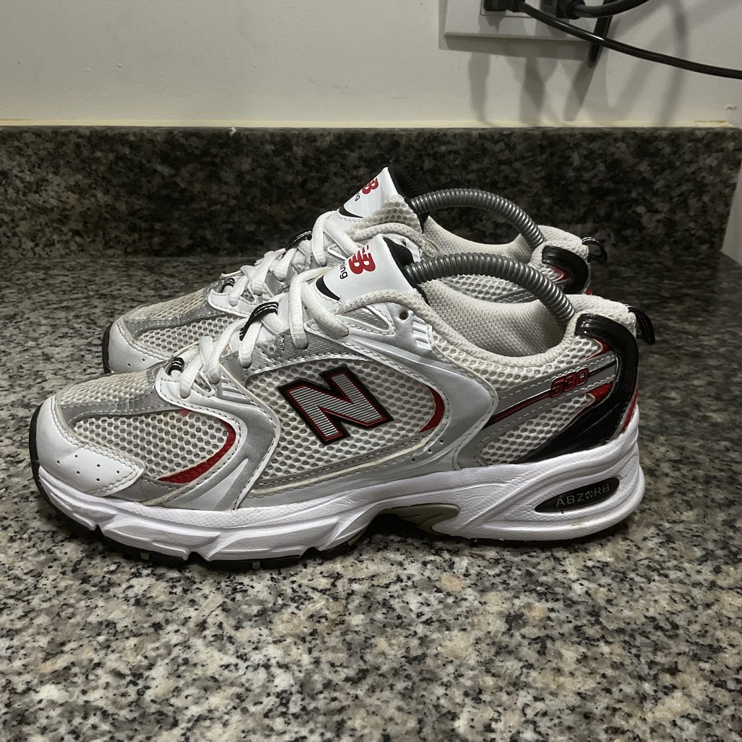 New balance 530 white red, Women's Fashion, Footwear, Sneakers on Carousell