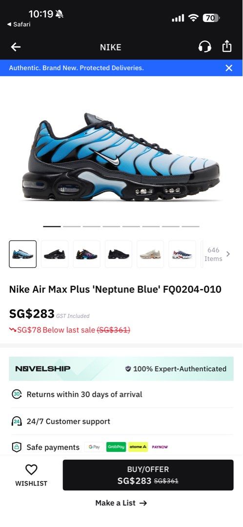 Nike Air Max Plus TN Neptune Blue, Men's Fashion, Footwear, Sneakers on ...