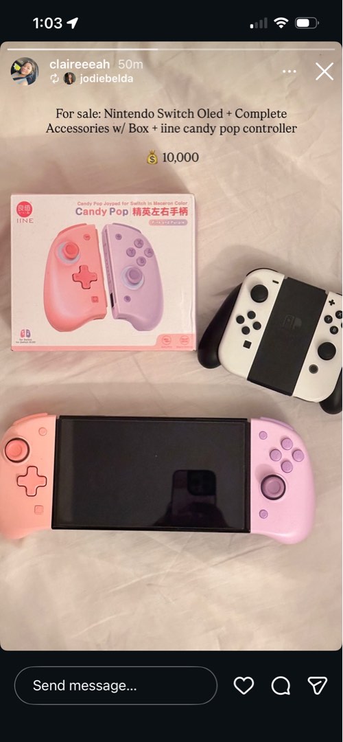 Nintendo Switch OLED + Candy Pop Controller, Video Gaming, Video Game ...