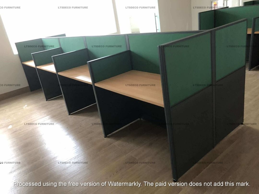 Office Cubicle with Green Panels Office Partition Office Furniture ...