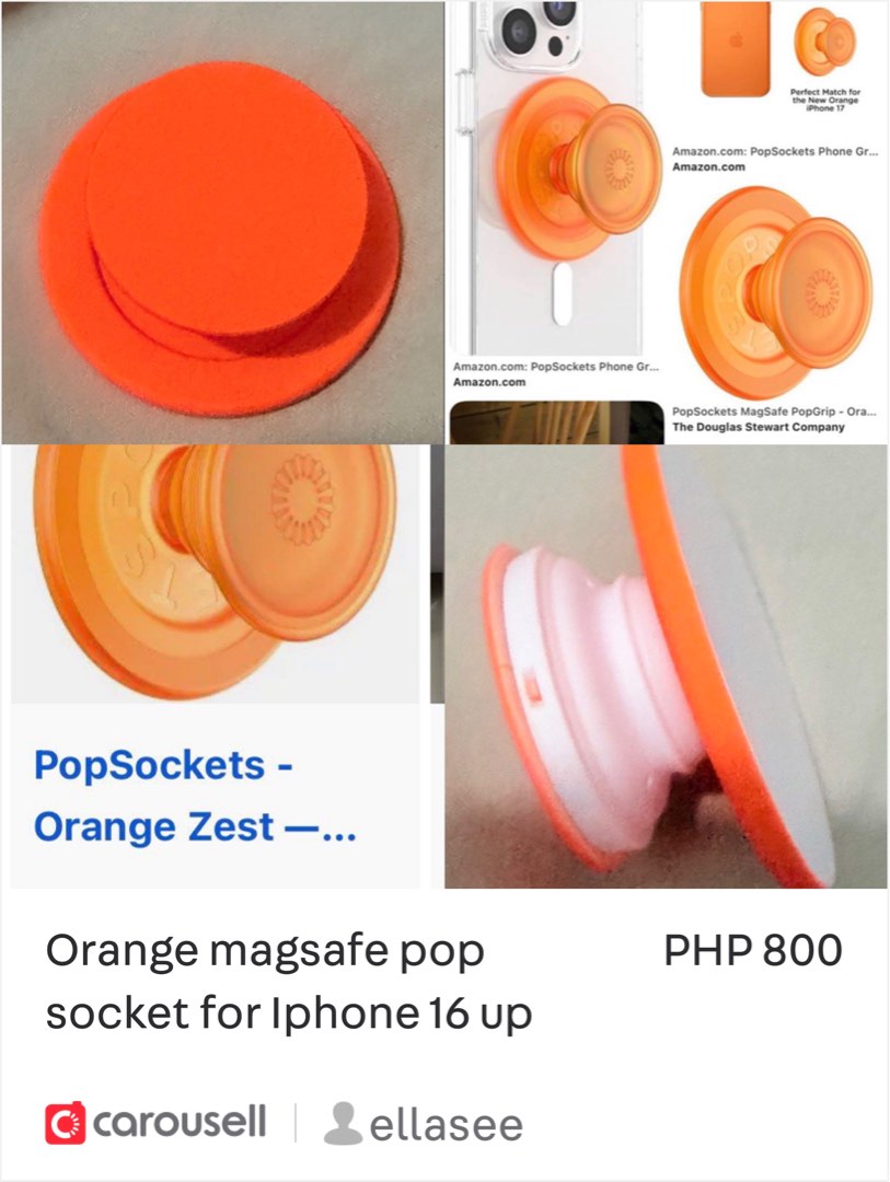 Orange magsafe pop socket for Iphone 16 up, Mobile Phones & Gadgets ...