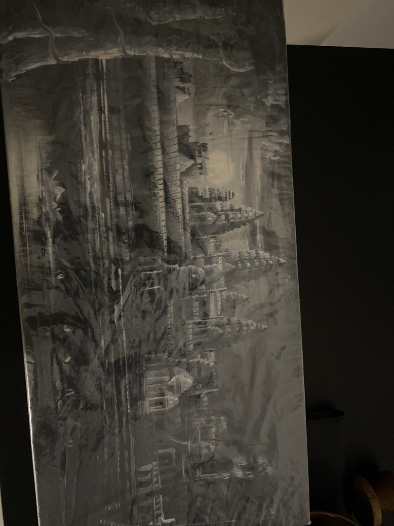art wall frame Original Cambodian Monk & Temple Ink Painting, Furniture ...