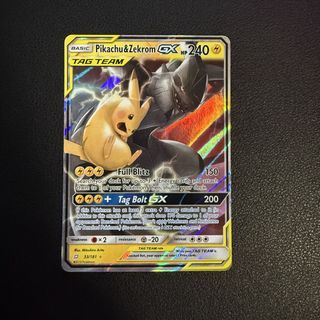Pikachu & Zekrom GX TAG TEAM Gold PROMO, Hobbies & Toys, Toys & Games ...