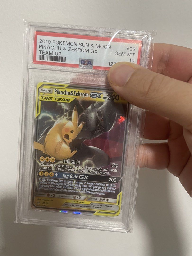PSA 10 Pokemon Pikachu & Zekrom GX Team Up, Hobbies & Toys, Toys ...