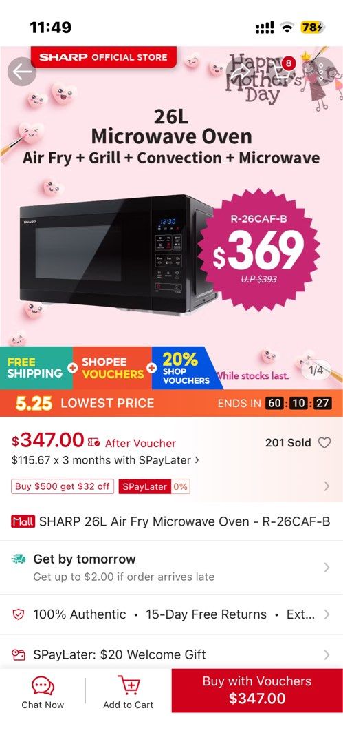 Sharp 26L all-in-one Microwave Oven, TV & Home Appliances, Kitchen ...
