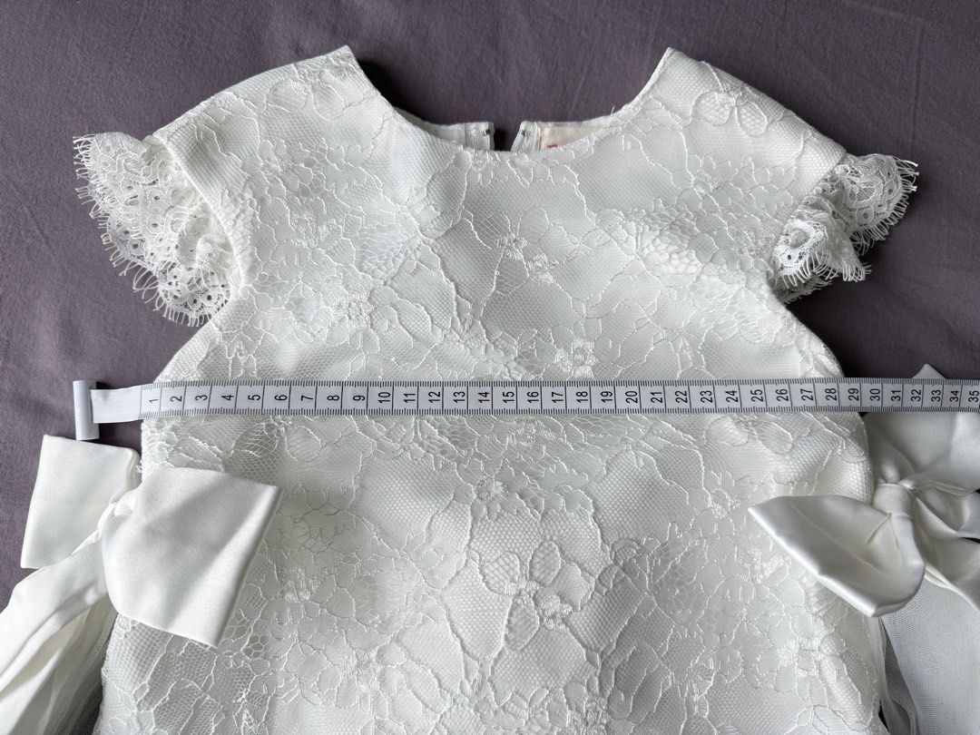 White Lace Dress with Bows, Women's Fashion, Dresses & Sets, Dresses on ...