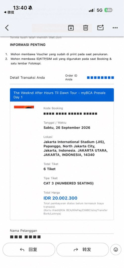 WTS The Weeknd Jakarta 2026 CAT 3, Tiket & Voucher, Tiket Acara di ...