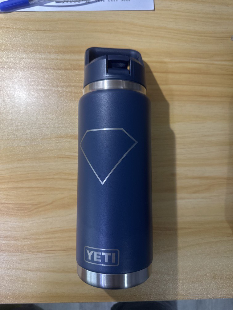 YETI Rambler Chug Water Bottle Navy 769mL, Furniture & Home Living ...