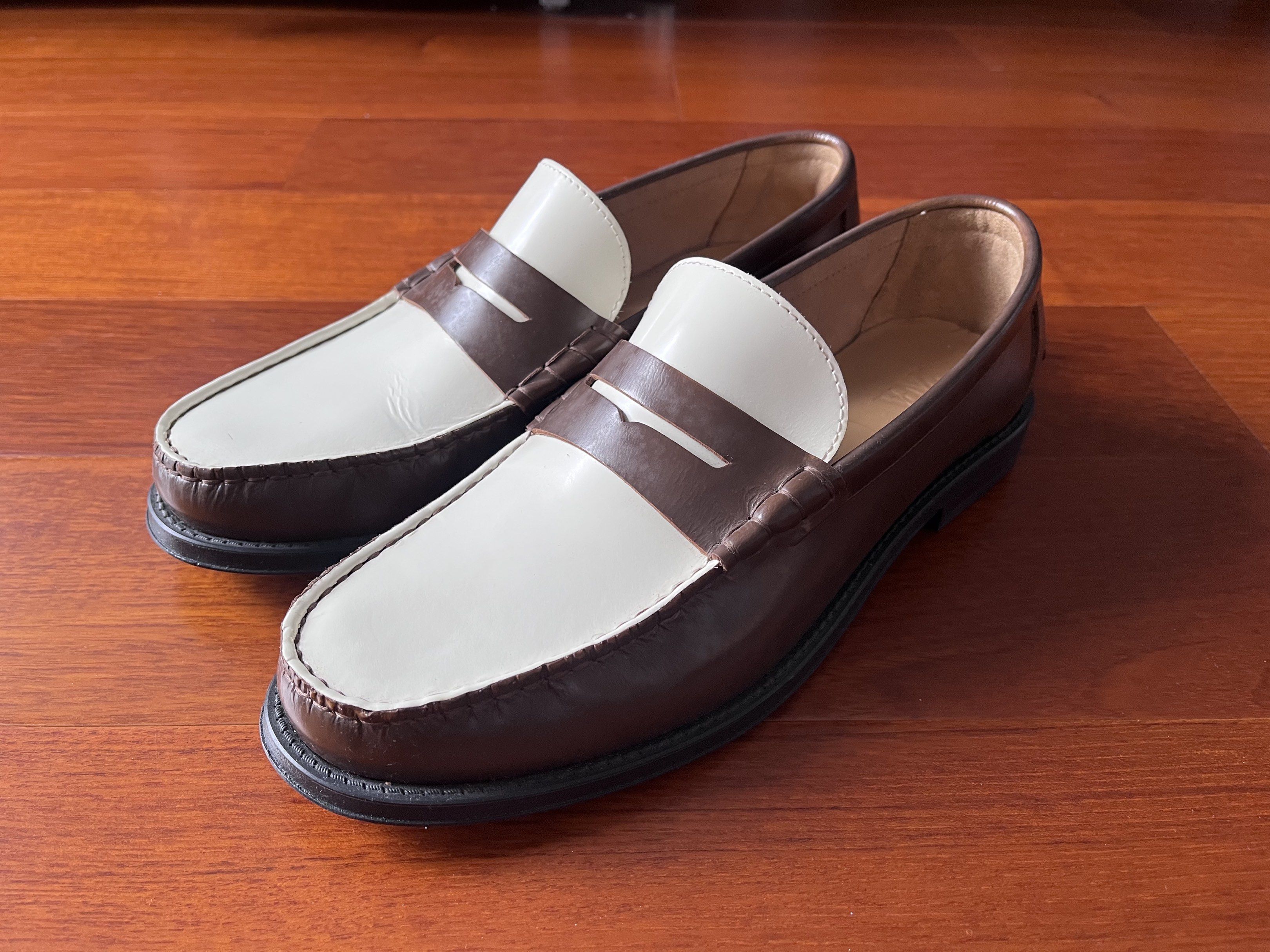 Zara Two-Tone Leather Penny Loafers, Men's Fashion, Footwear, Casual ...