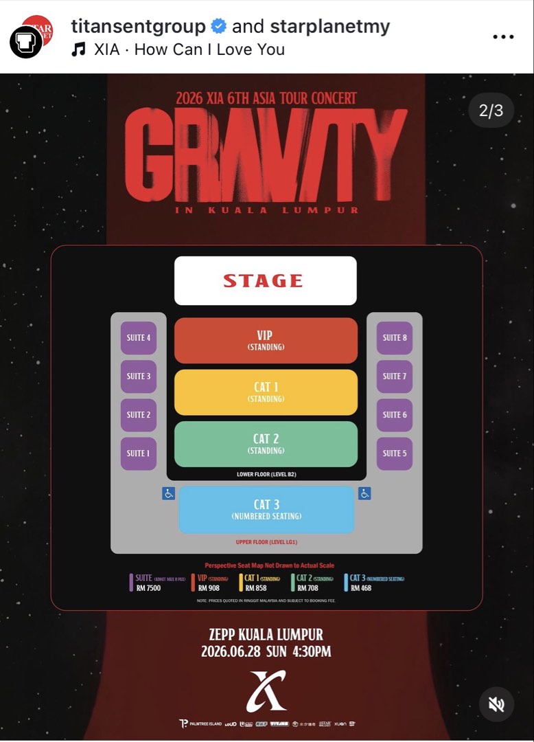 2026 XIA 6th Asia Tour Gravity in Kuala Lumpur Concert Ticket, Tickets ...