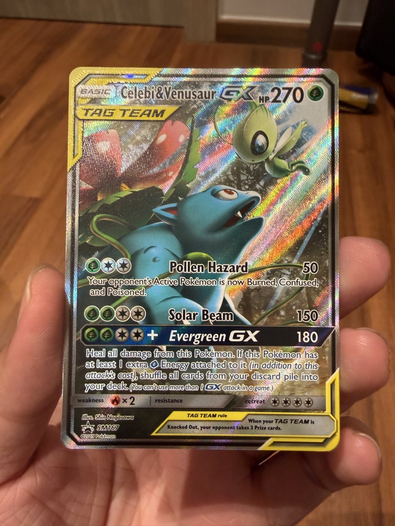 2 x Celebi & Venusaur GX TAG TEAM Pokemon Card, Hobbies & Toys, Toys ...
