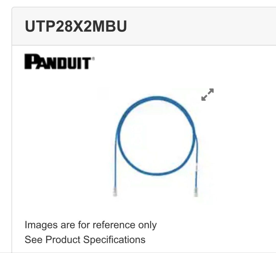 【海外代購】全新 Panduit 企業級 Cat6A 極細跳線 (10G 萬兆 / 28AWG / 2公尺 / UTP28X2MBU), 電腦 ...