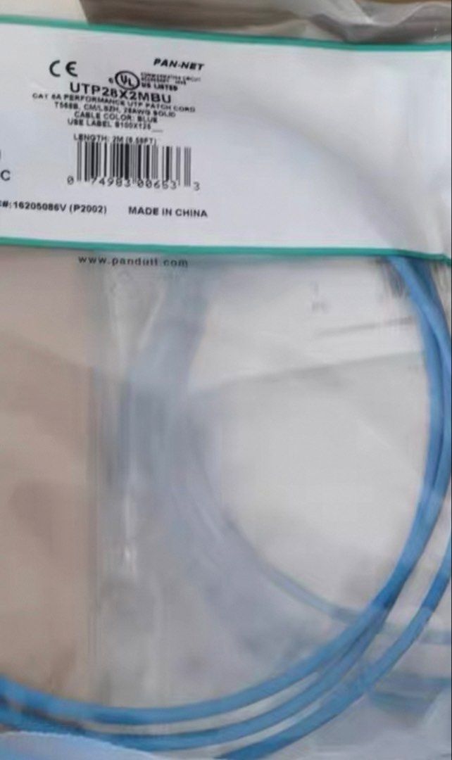 【海外代購】全新 Panduit 企業級 Cat6A 極細跳線 (10G 萬兆 / 28AWG / 2公尺 / UTP28X2MBU), 電腦 ...