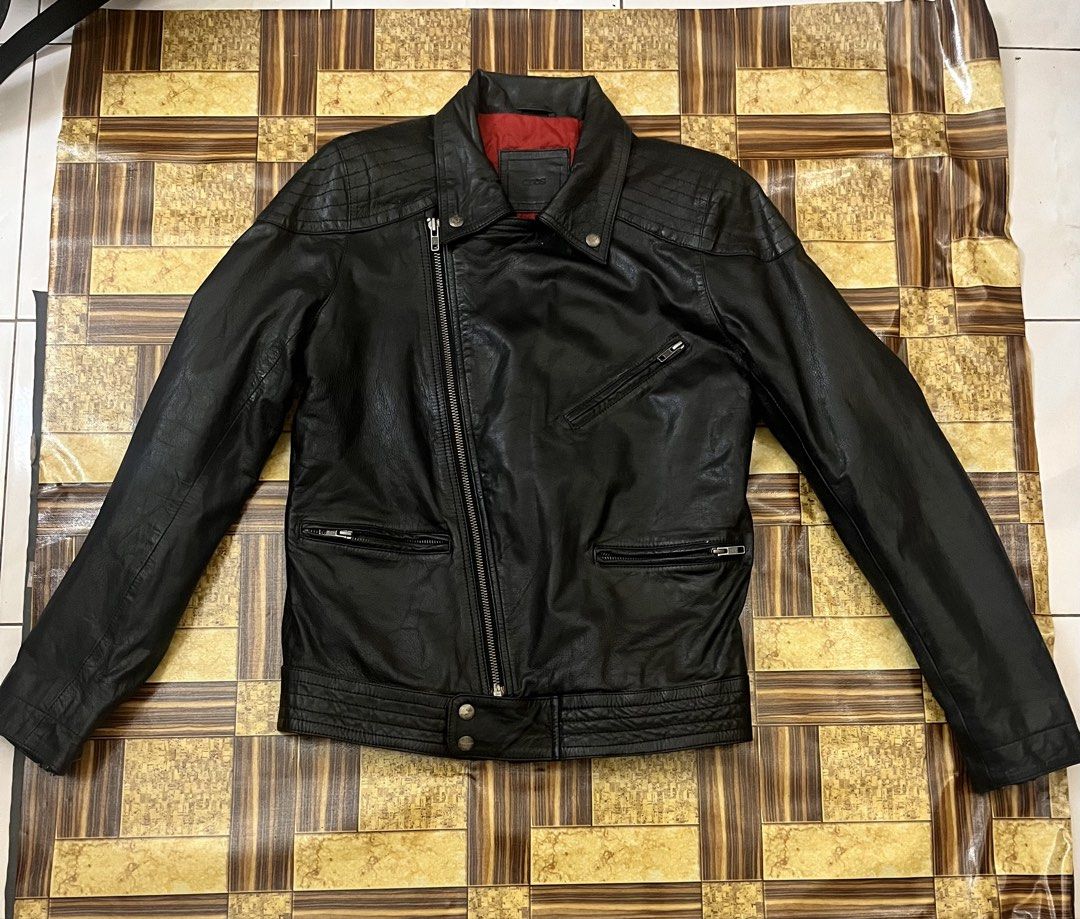 ASOS REAL LEATHER JACKET, Men's Fashion, Bottoms, Jeans on Carousell