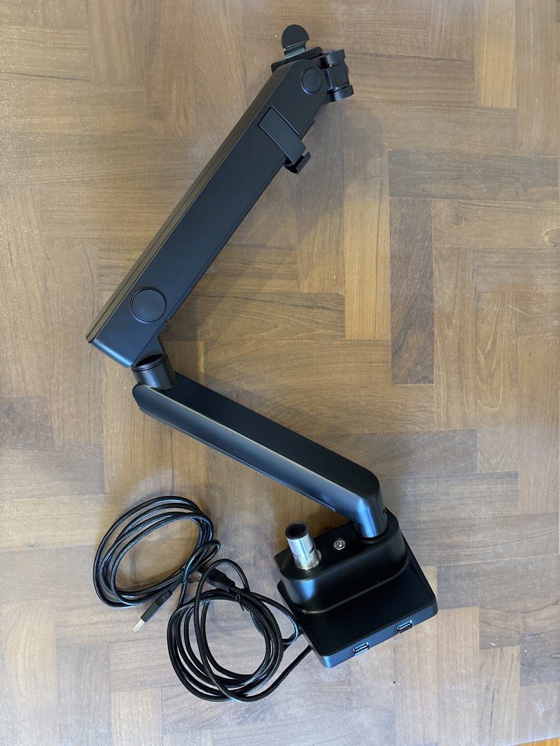 Black Monitor Arm with USB Hub, Computers & Tech, Parts & Accessories ...
