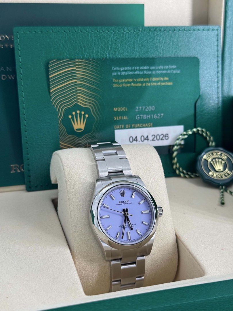 BRAND NEW 2026 Rolex Oyster Perpetual Lavender Dial 31mm, Luxury ...
