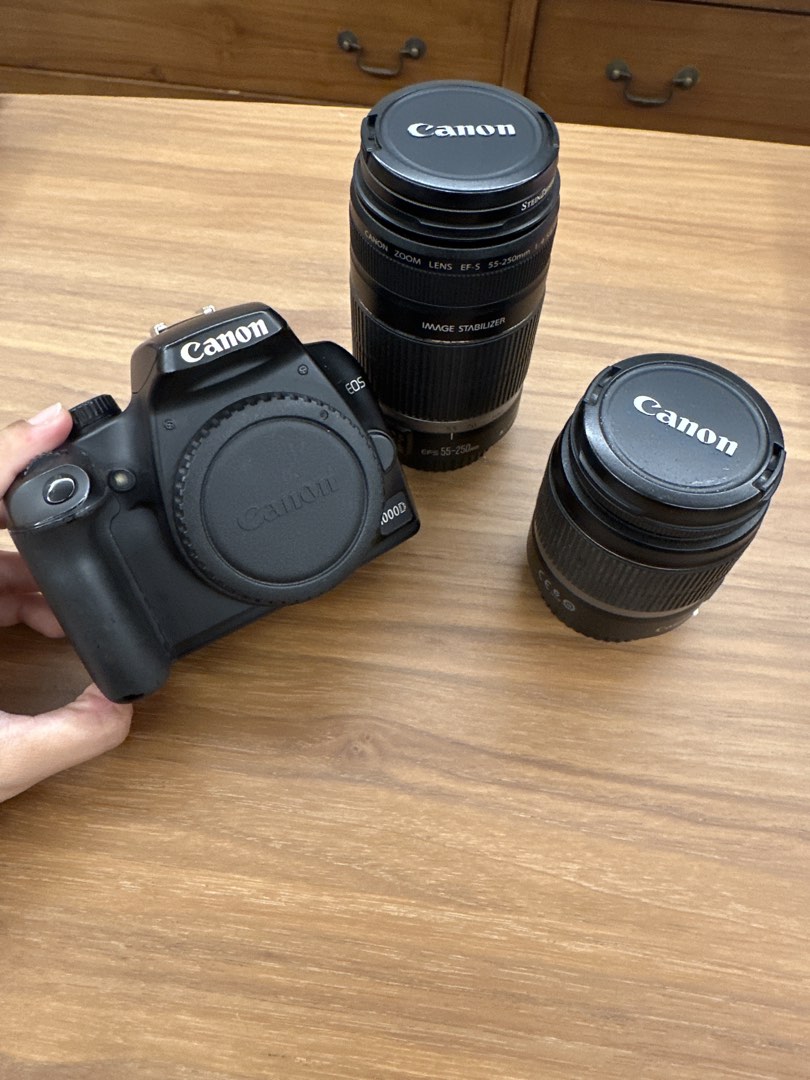 Canon EOS 1000D DSLR Camera with 2 Lenses, Photography, Cameras on ...
