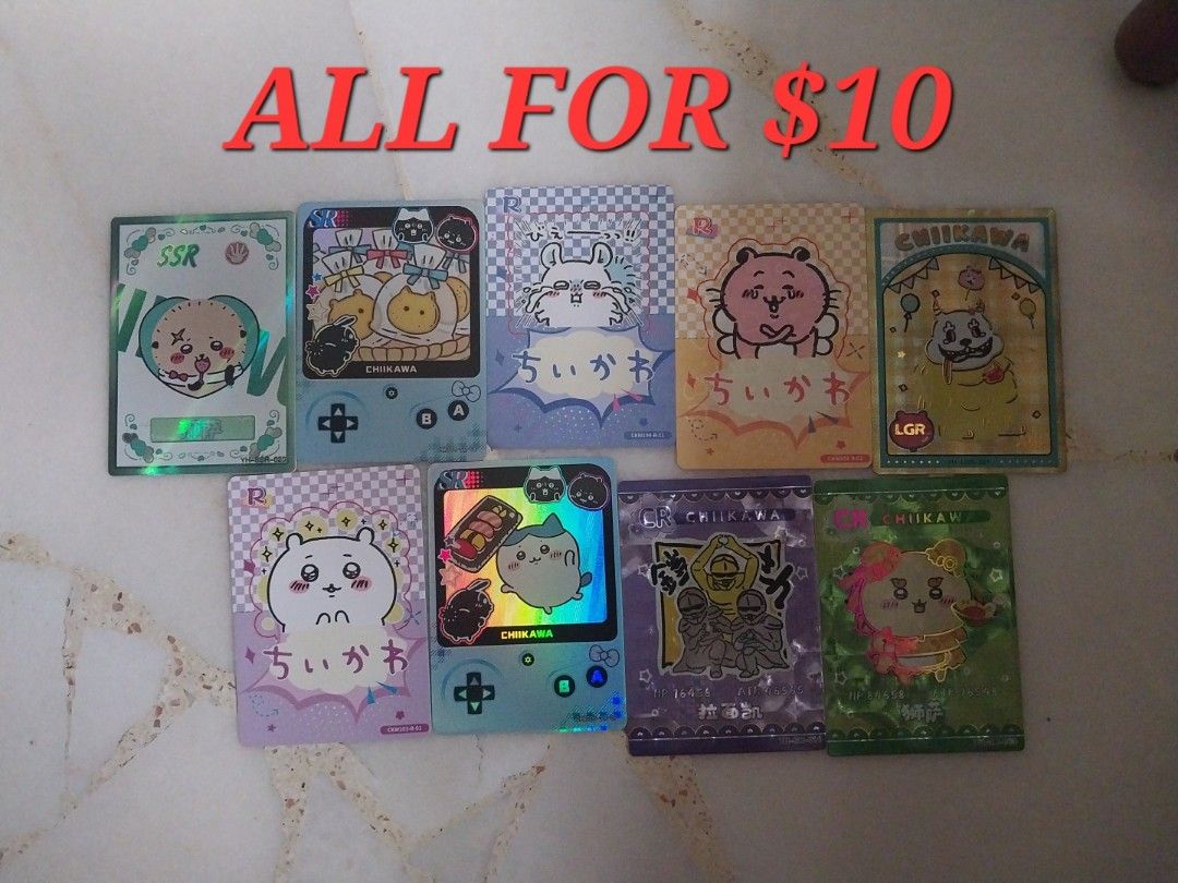 Chiikawa Trading Cards - Set of Holographic Cards, Hobbies & Toys, Toys ...
