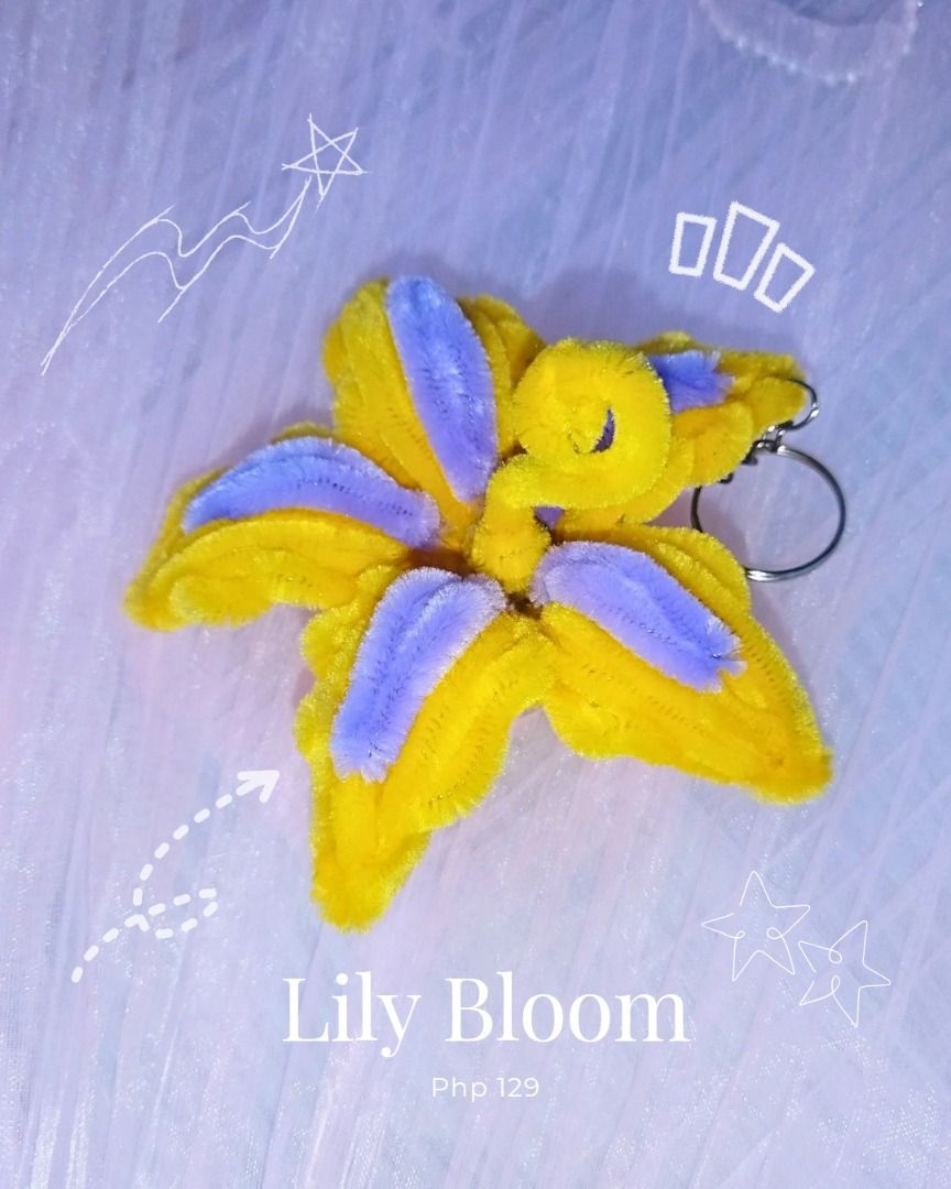 Handmade Fuzzy Flower, Tulip, Clover, Ribbon, and Strawberry Keychains ...