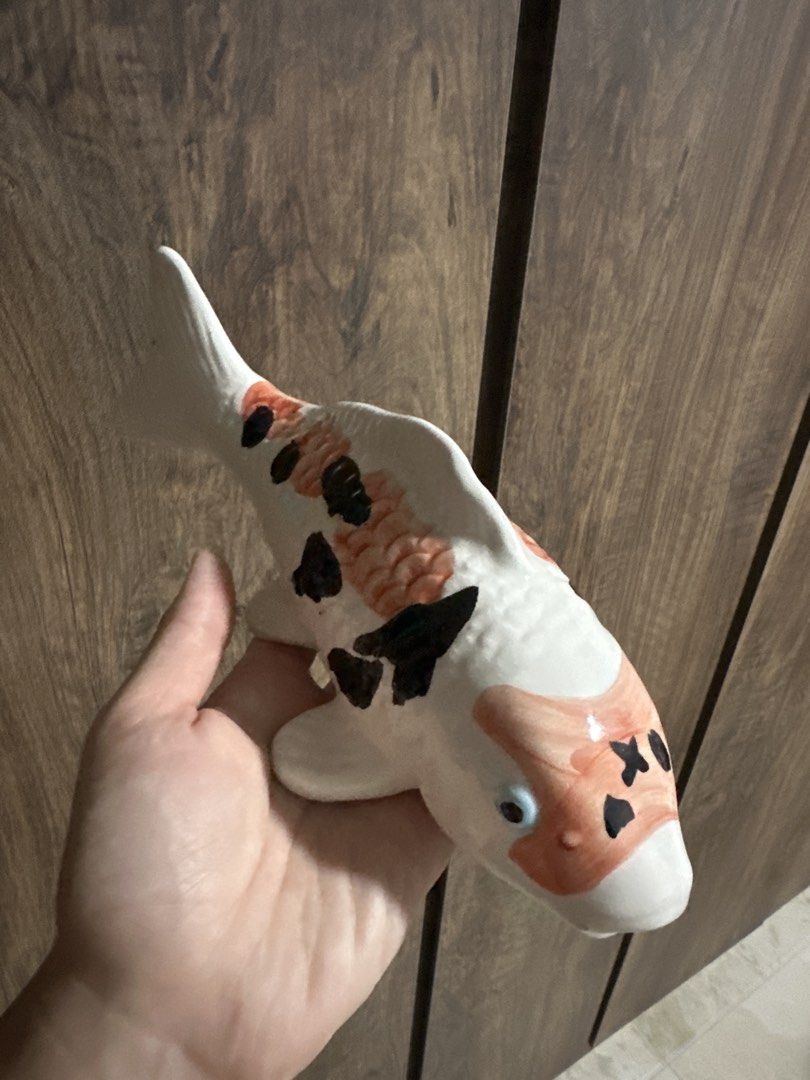 Hand-Painted Ceramic Koi Fish Figurine for Home Decor, Furniture & Home ...