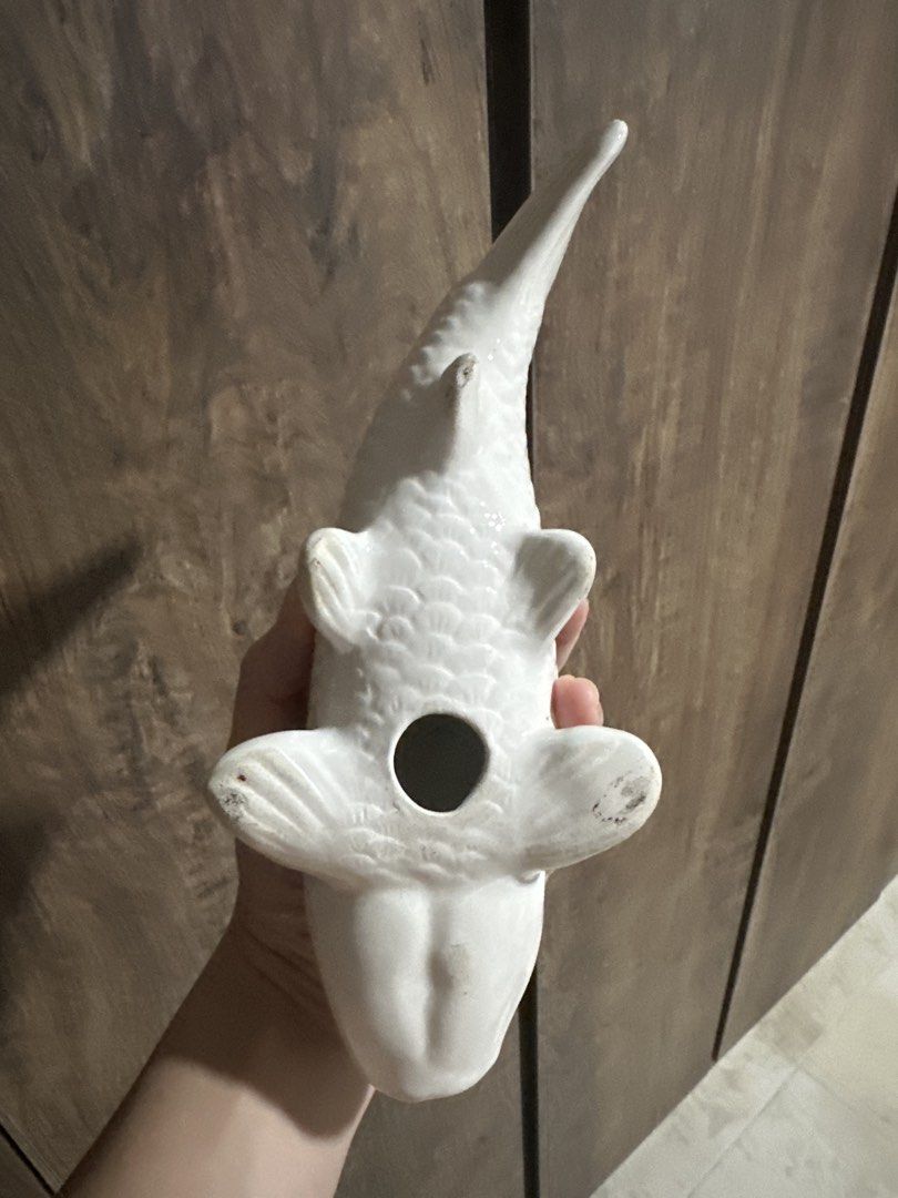 Hand-Painted Ceramic Koi Fish Figurine for Home Decor, Furniture & Home ...