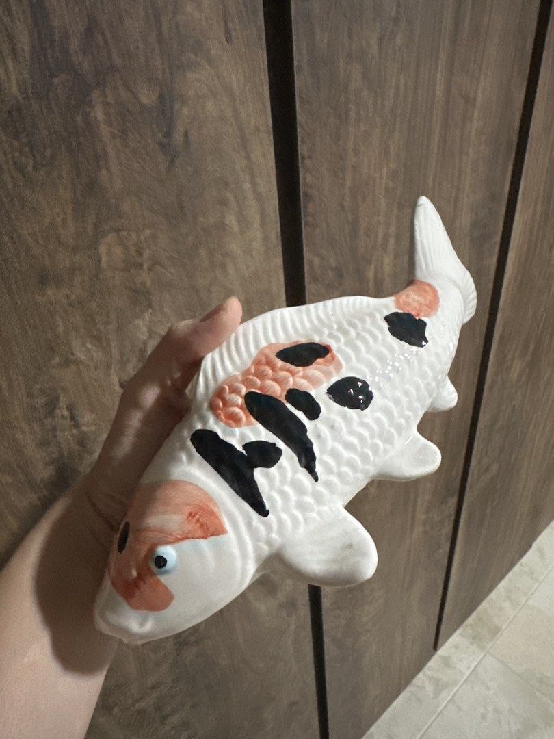 Hand-Painted Ceramic Koi Fish Figurine for Home Decor, Furniture & Home ...