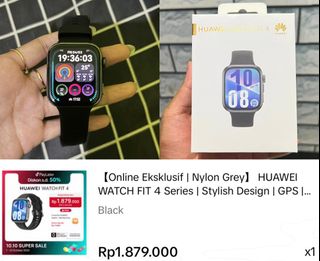 Huawei Watch FIT 3 Hitam Smartwatch Bekas Second, Fesyen Pria, Jam ...