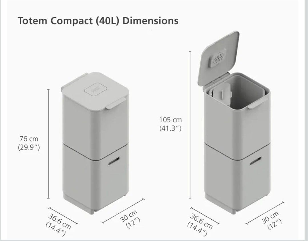 Joseph Joseph Totem Compact 40L Waste and Recycling Bin, Furniture ...