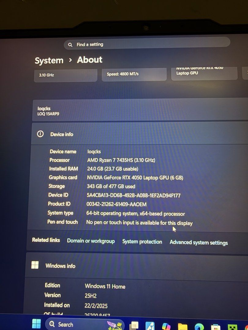 Lenovo LOQ 15ARP9 Laptop - AMD Ryzen 7 RTX 4050, Computers & Tech ...