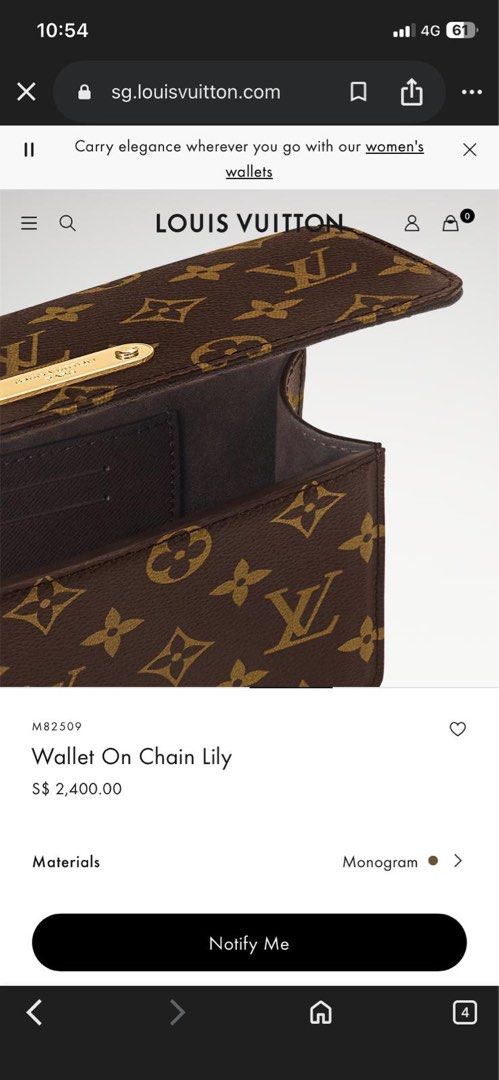 Louis Vuitton Bag On Chain Lily Monogram, Luxury, Bags & Wallets on ...