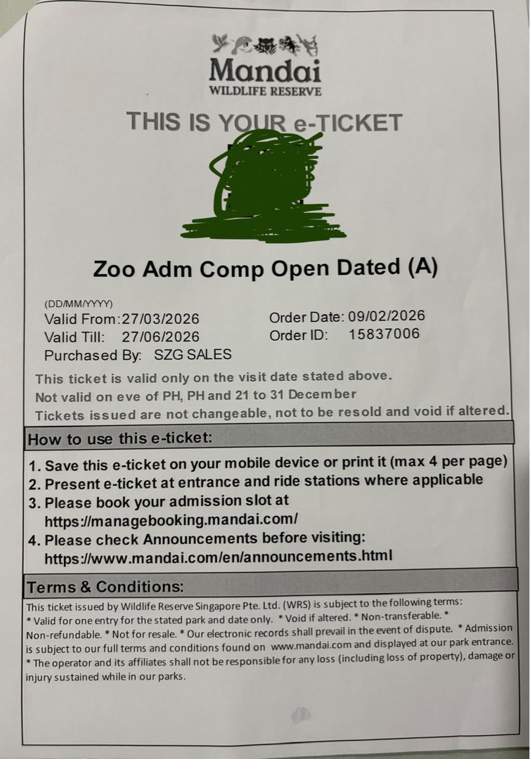 Mandai Zoo e tickets (adult), Tickets & Vouchers, Local Attractions ...