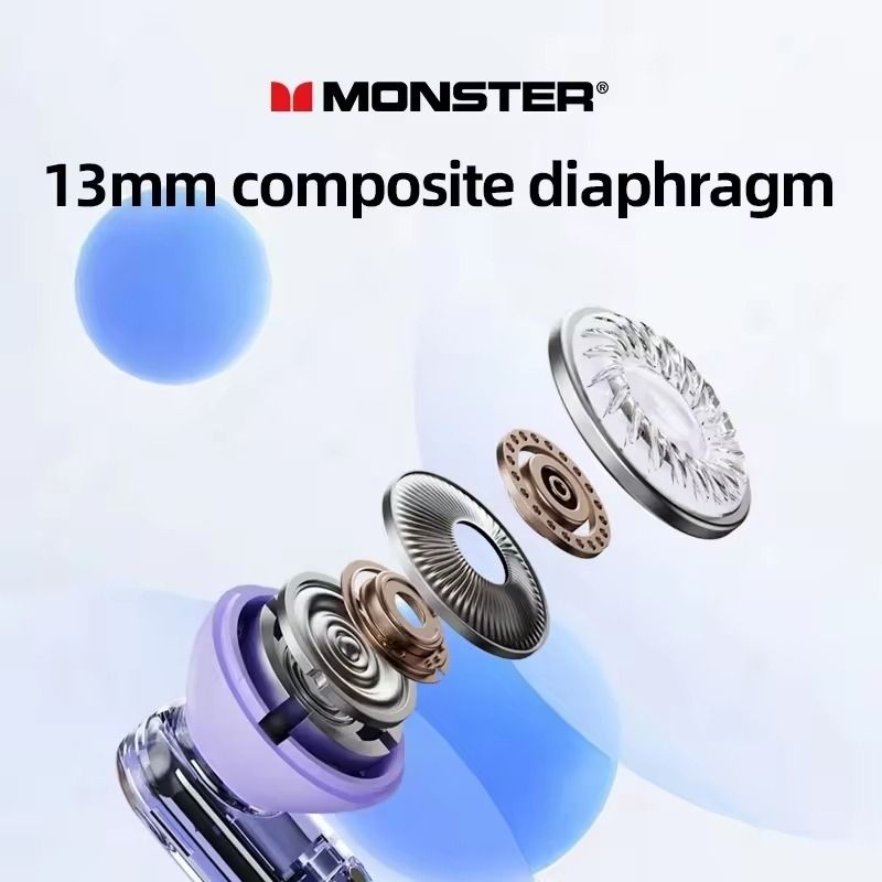 Monster XKT13 Wireless Earphones Bluetooth 5.3 Headphones HIFI Sound ...