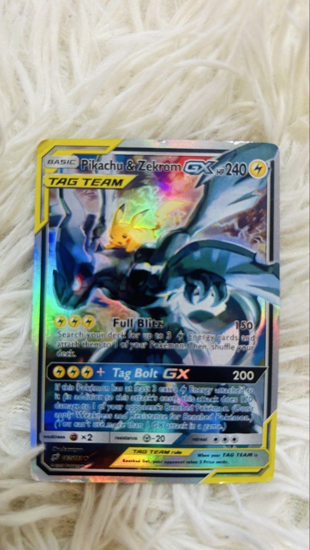Pikachu & Zekrom GX TAG TEAM Pokemon Card, Hobbies & Toys, Memorabilia ...