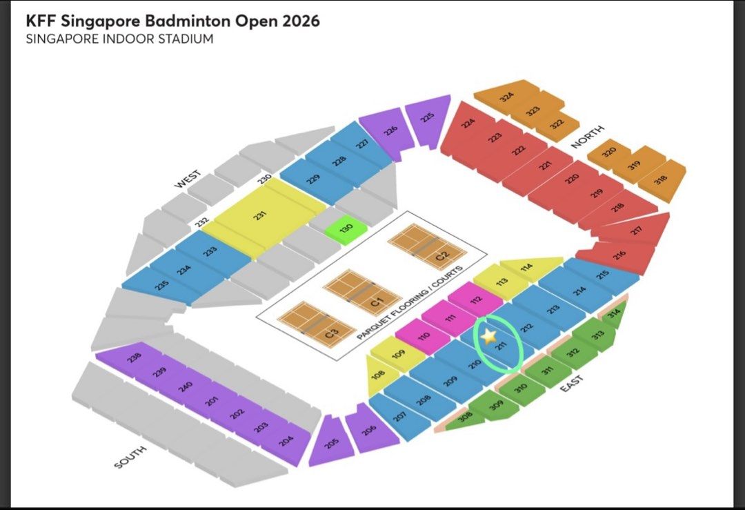 Section 211 - KFF Singapore Badminton Open 2026 Tickets, Tickets ...