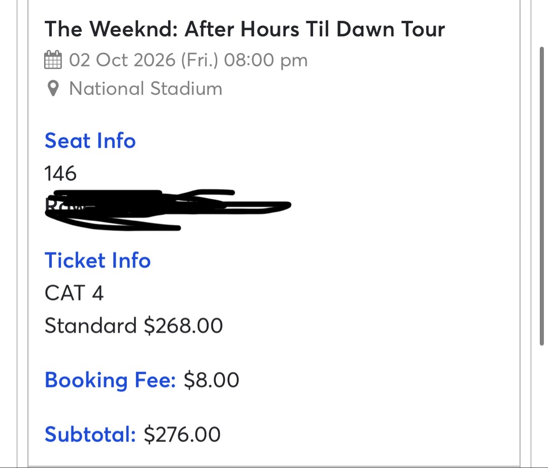 1xThe Weeknd: After Hours Ticket, Tickets & Vouchers, Event Tickets on ...