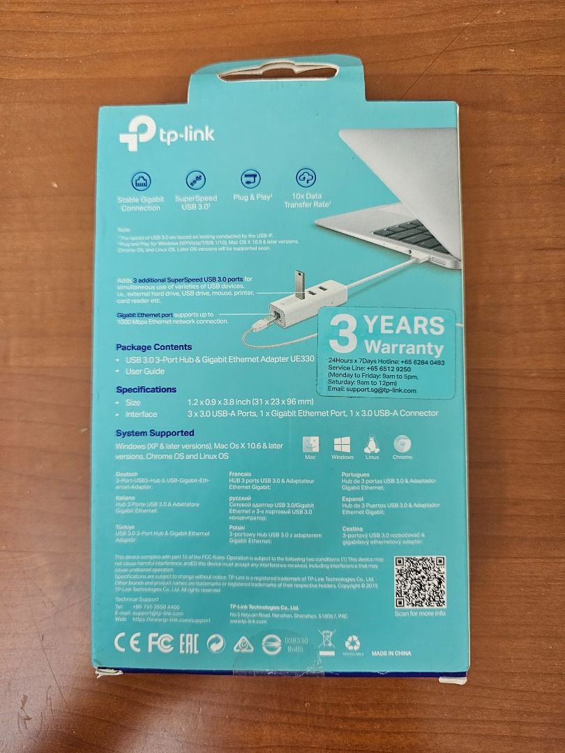 TP-Link USB 3.0 3-Port Hub and Gigabit Ethernet Adapter, Computers ...