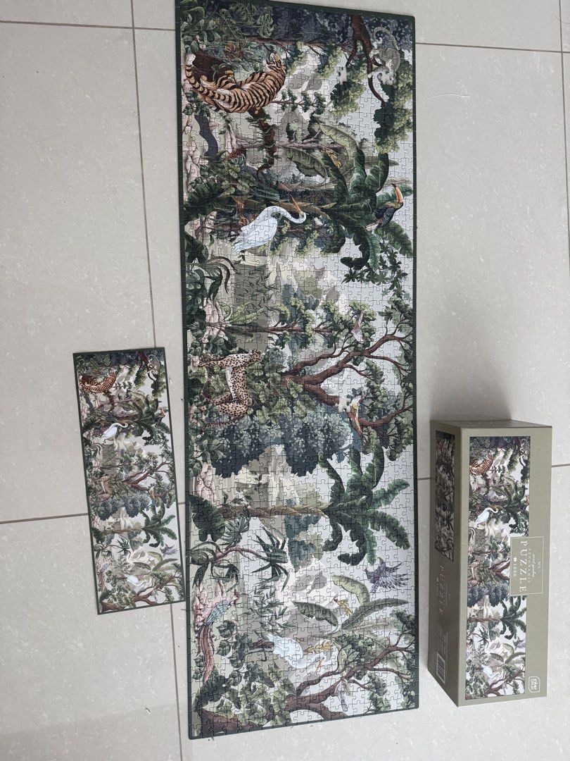 1000 pc Jigsaw Puzzle Interdruk Secret Garden Panoramic Jungle Animals ...