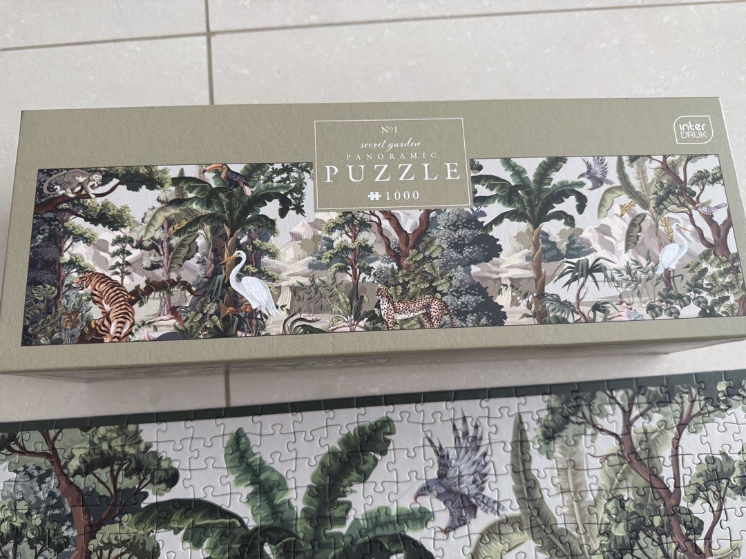 1000 pc Jigsaw Puzzle Interdruk Secret Garden Panoramic Jungle Animals ...