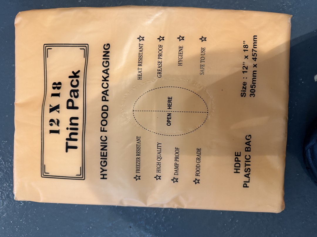 12" x 18" HDPE Plastic Bags for Food Packaging Thin Pack, Hobbies ...