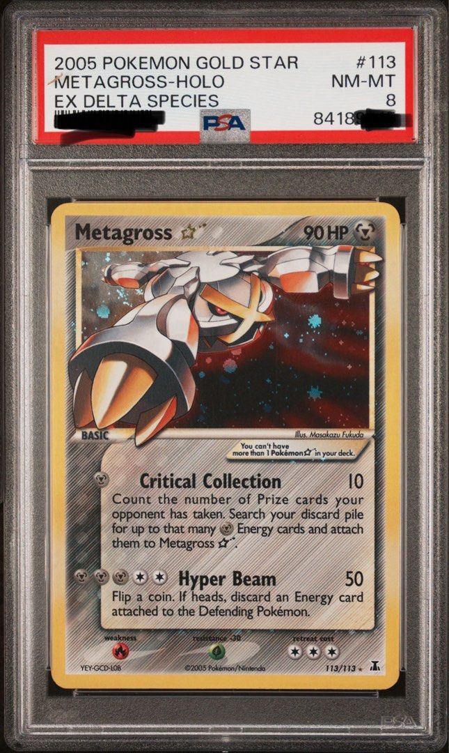 2005 Pokemon Gold Star Metagross-Holo EX Delta Species PSA 8, Hobbies ...