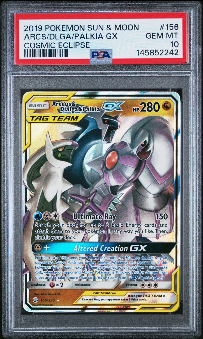 2019 Pokemon Sun & Moon Arceus Dialga Palkia GX PSA 10, Hobbies & Toys ...