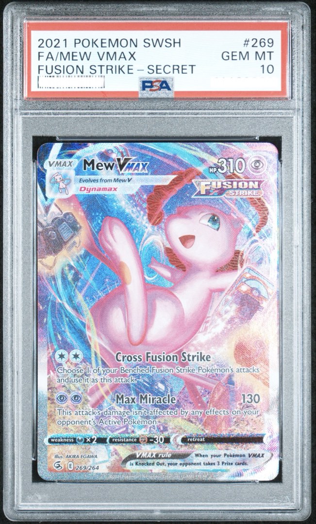 2021 Pokemon Fusion Strike Mew VMAX Secret Rare PSA 10 Gem Mint ...