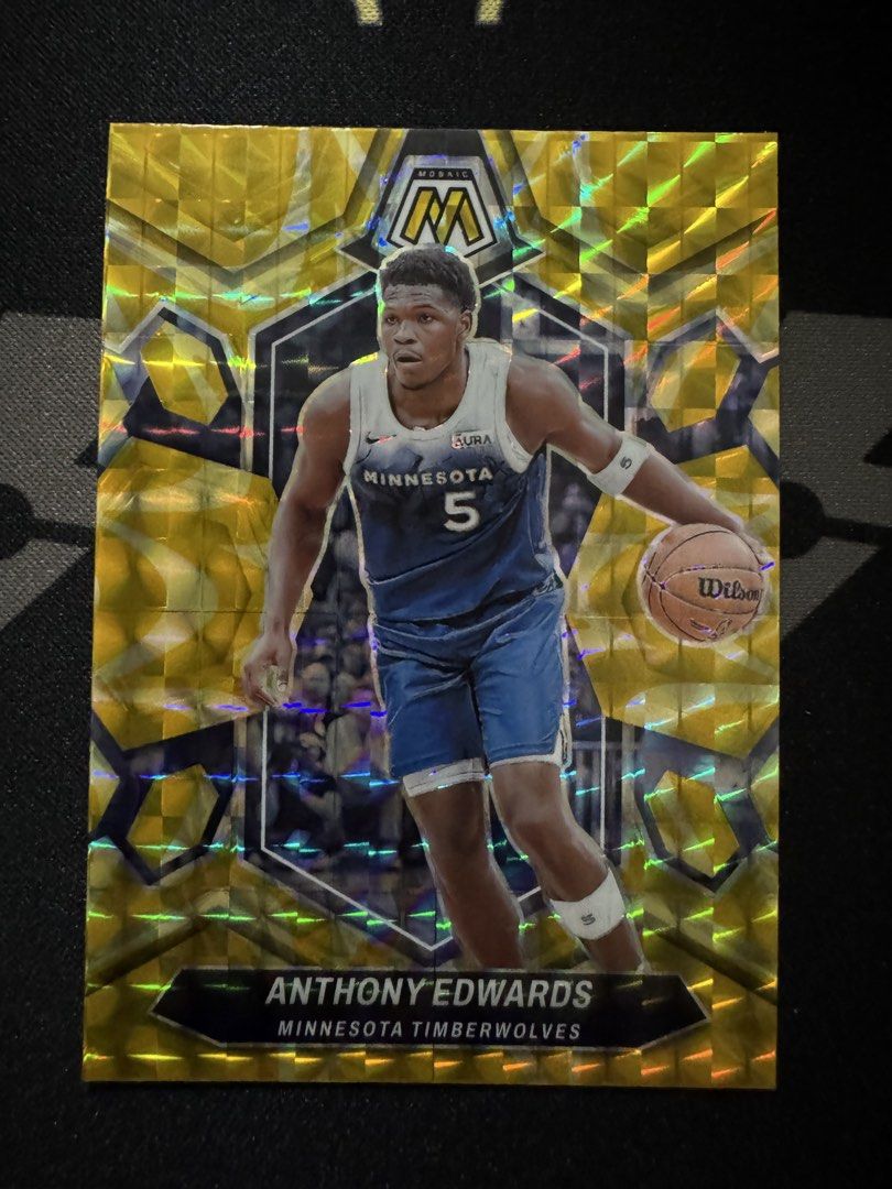 2023 Panini Mosaic Anthony Edwards Yellow Reactive Mosaic #33 Minnesota ...
