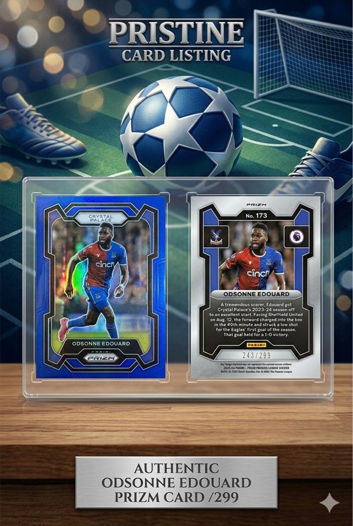 2023 Panini Prizm Odsonne Edouard Crystal Palace Card #243/299, Hobbies ...