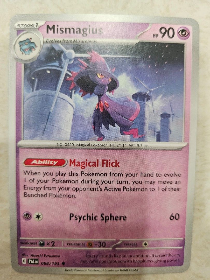 2023 Pokemon Paldea Evolved 088 Mismagius, Hobbies & Toys, Toys & Games ...