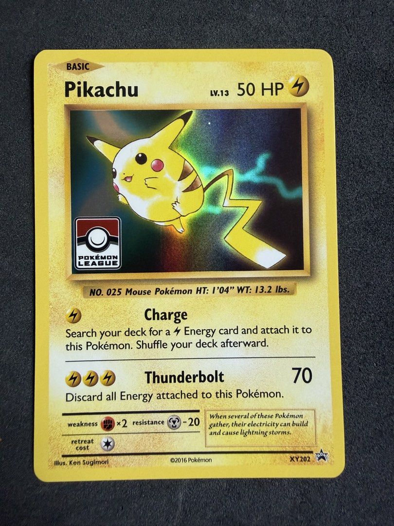 [2] Pikachu League Promo Holo Pokemon Card - XY202, Hobbies & Toys ...