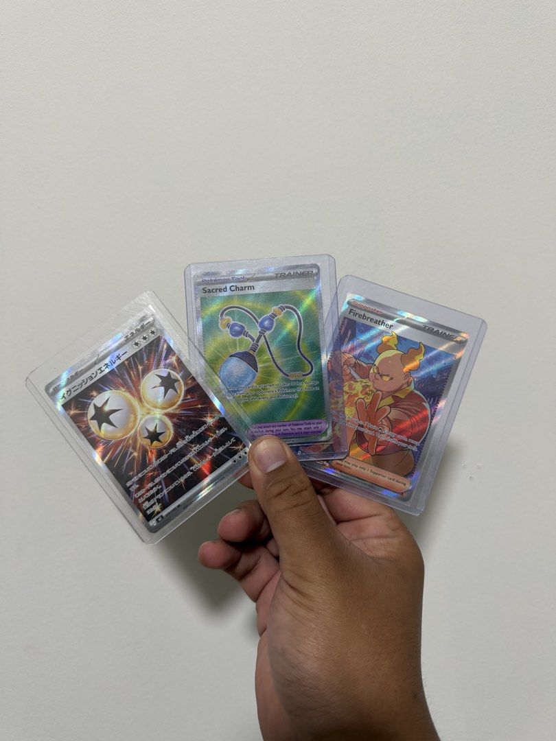3x Pokemon TCG Cards: Ignition Energy, Sacred Charm, Firebreather ...