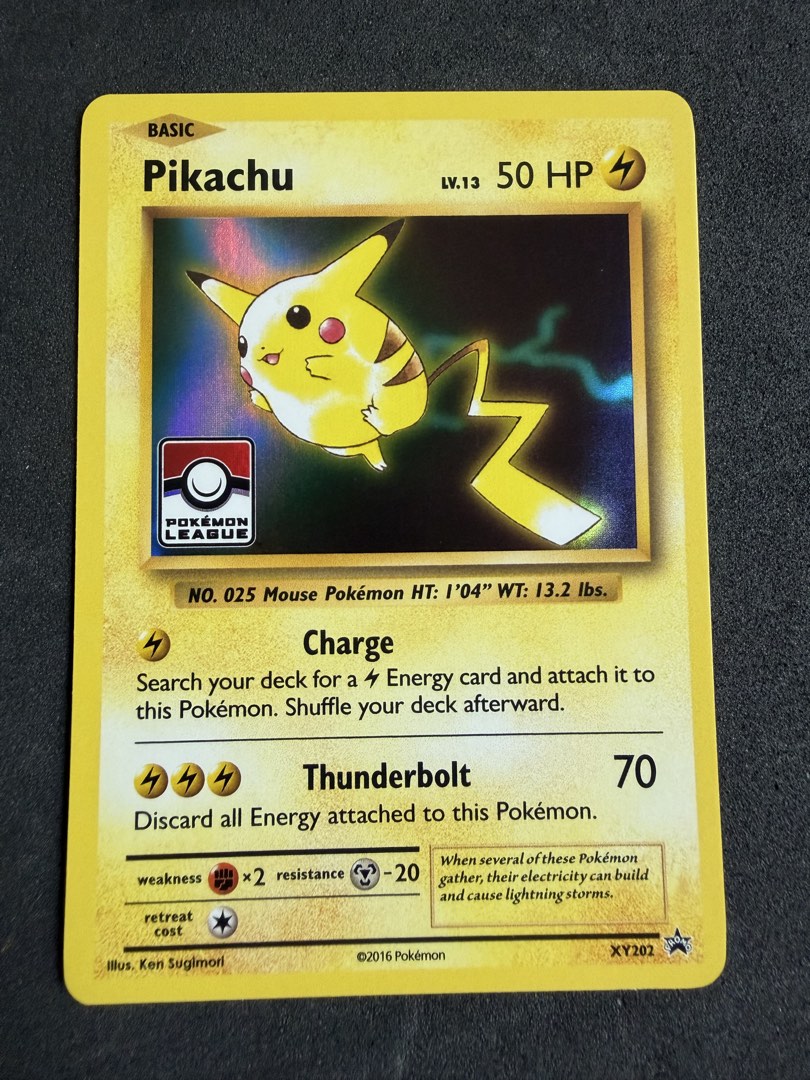 [5] Pikachu League Promo Holo Pokemon Card - XY202, Hobbies & Toys ...