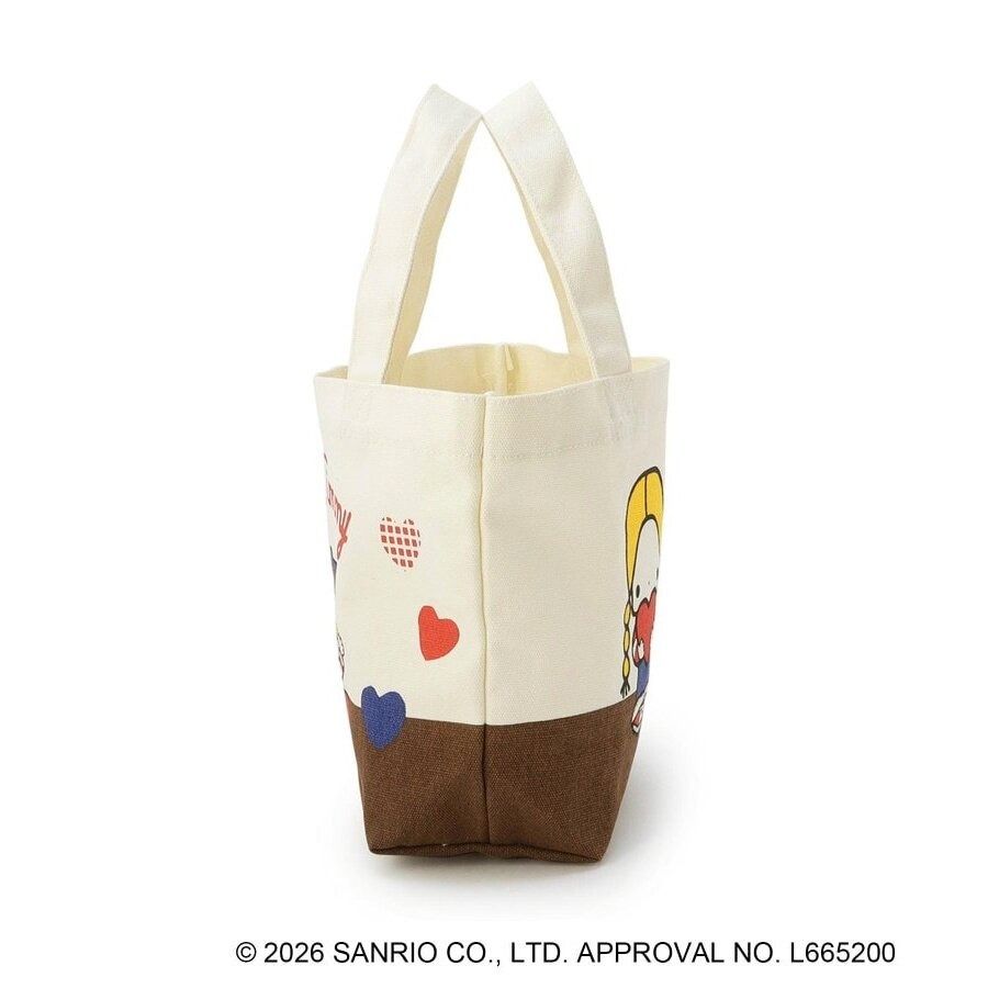 日本 SANRIO PATTY & JIMMY 米白色帆布 手挽袋, 女裝, 手袋及銀包, Tote Bags - Carousell